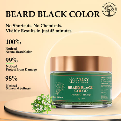Buy Black Beard & Moustache Color -100% Natural